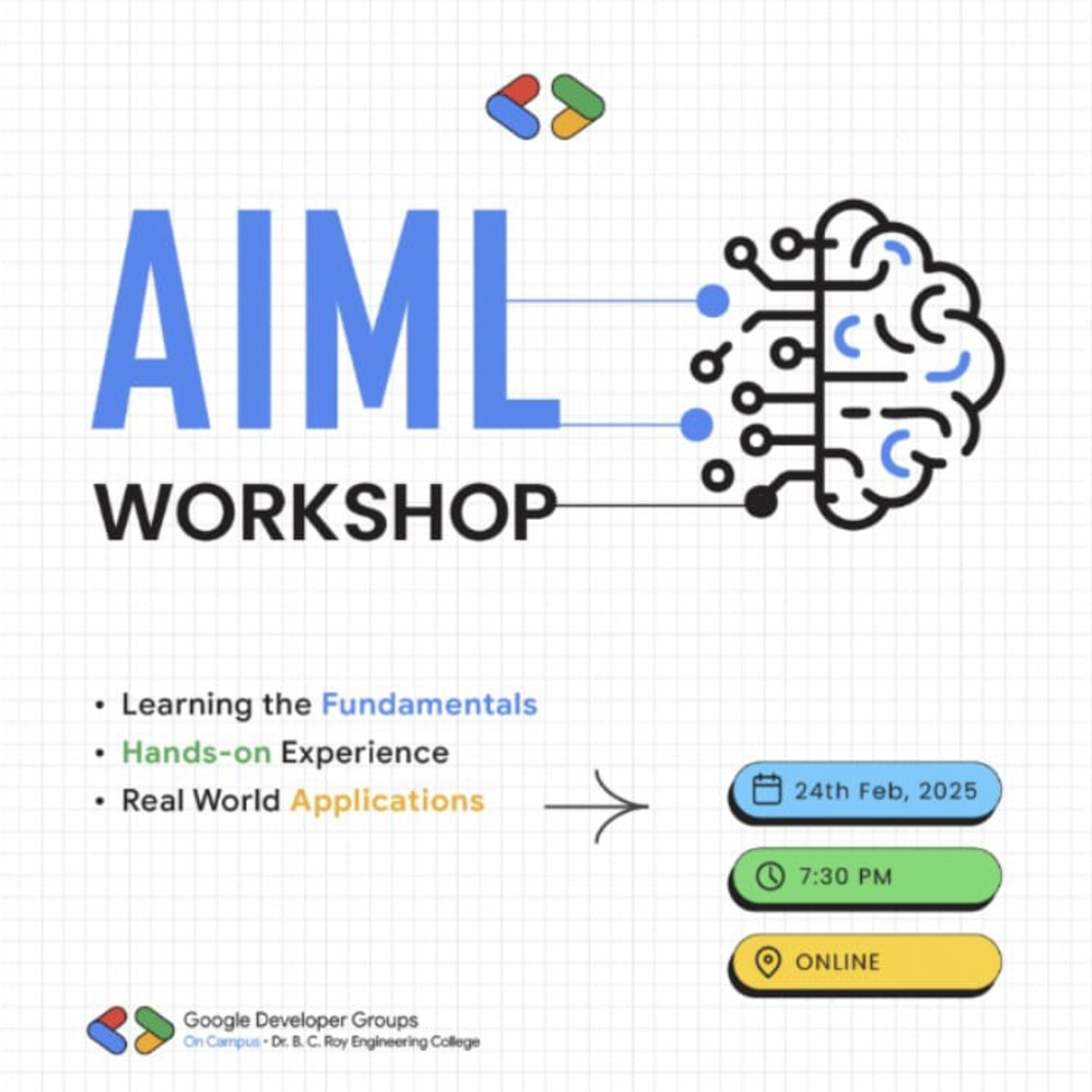 See AIML Workshop at Google Developer Groups GDG on Campus Dr. B.C. Roy Engineering College ...